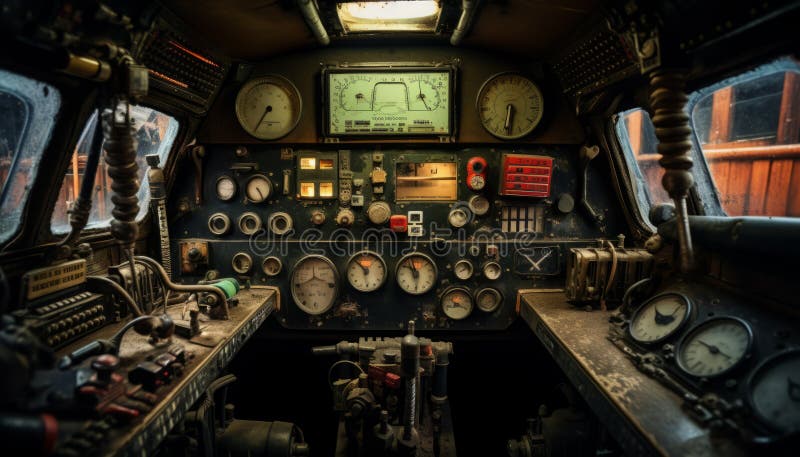 Dashboard in the Cabin of a Locomotive Stock Photo - Image of drive ...