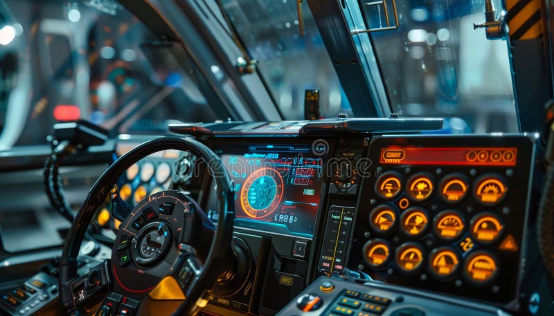 Dashboard in the Cabin of a Locomotive Stock Photo - Image of cabin ...