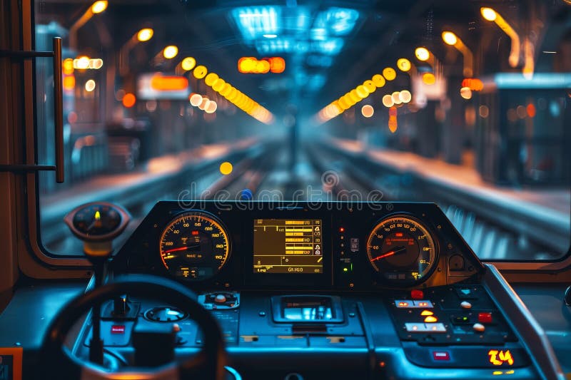 Dashboard in the Cabin of a Locomotive Stock Image - Image of engineer ...