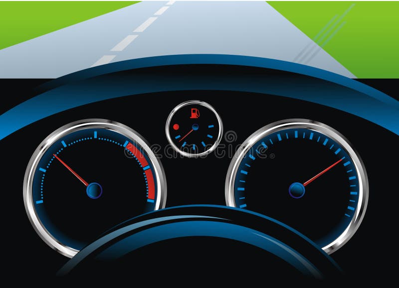 Car dashboard with road stock vector. Illustration of dashboard - 19309119