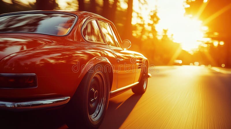 Dashboard of a Classic Vintage Car, Red Old Car with an Open Top ...