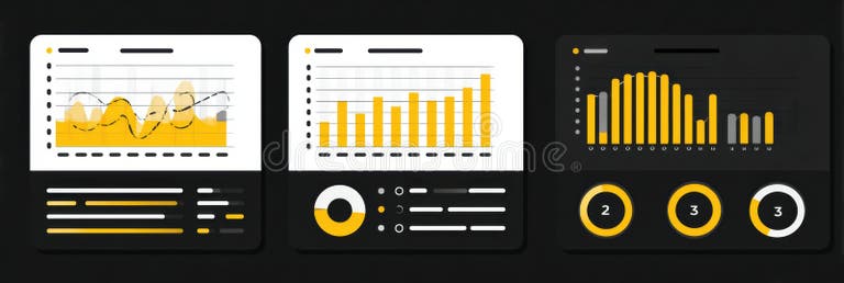 Dashboard Concept Infographic Showcasing Three Key Data Blocks, Bar and ...