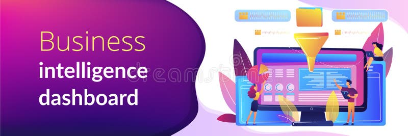 Business Intelligence Dashboard Concept Banner Header. Stock Vector ...