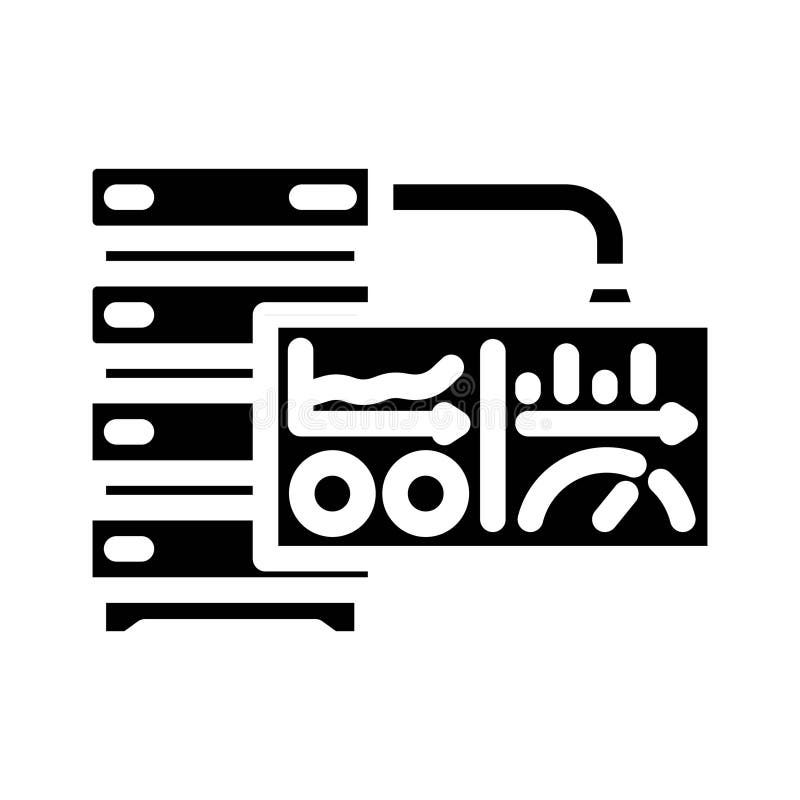 Dashboard Data Center Glyph Icon Vector Illustration Stock Illustration ...