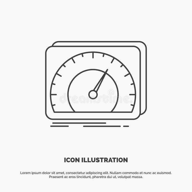Dashboard, Device, Speed, Test, Internet Icon. Line Vector Gray Symbol ...