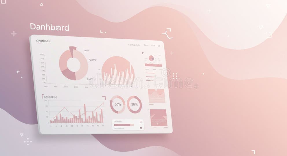 Dashboard Display with Various Charts and Graphs, Including a Pie Chart ...