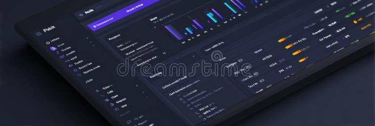 Dashboard Displaying Data Analytics and Metrics on a Dark Interface ...