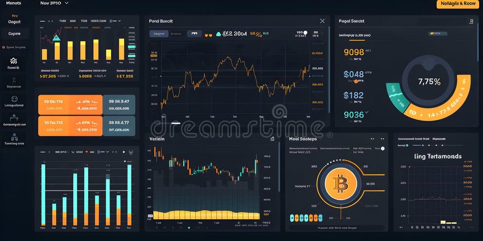 Dashboard Displaying Financial Data, Charts, and Metrics for ...