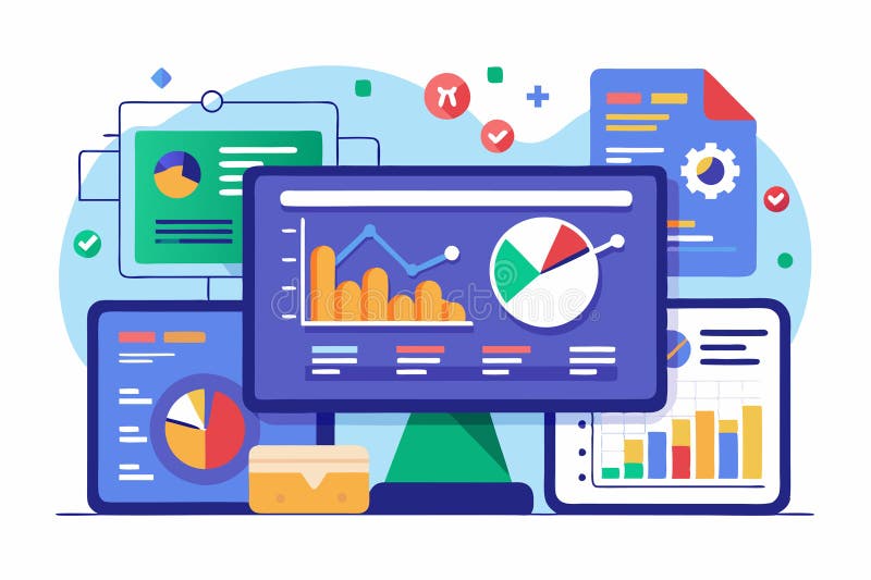 The Dashboard Displays a Variety of Charts and Graphs, Illustrating ...