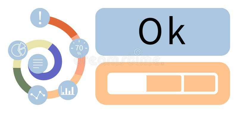 Dashboard Elements with Progress Indicators, Pie Charts, and Status ...