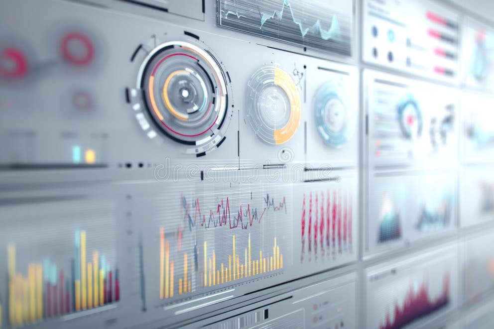 Futuristic Dashboard Displaying Clean Interface with Advanced Charts ...