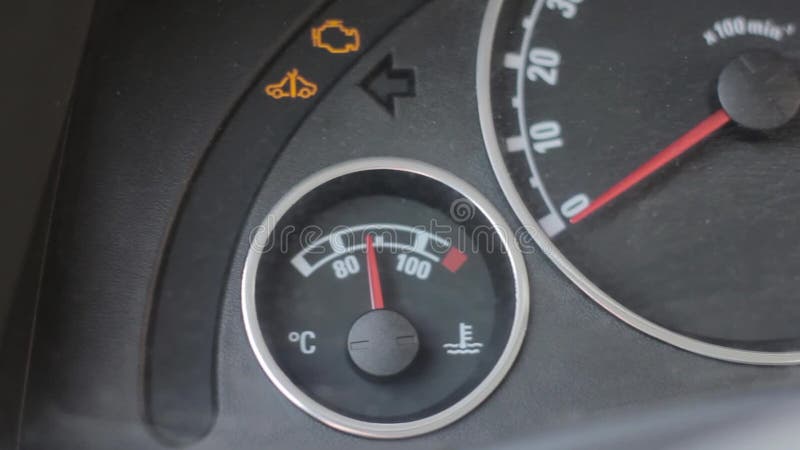 Dashboard with Fuel Consumption. Car`s Dashboard Indicating a Fuel ...