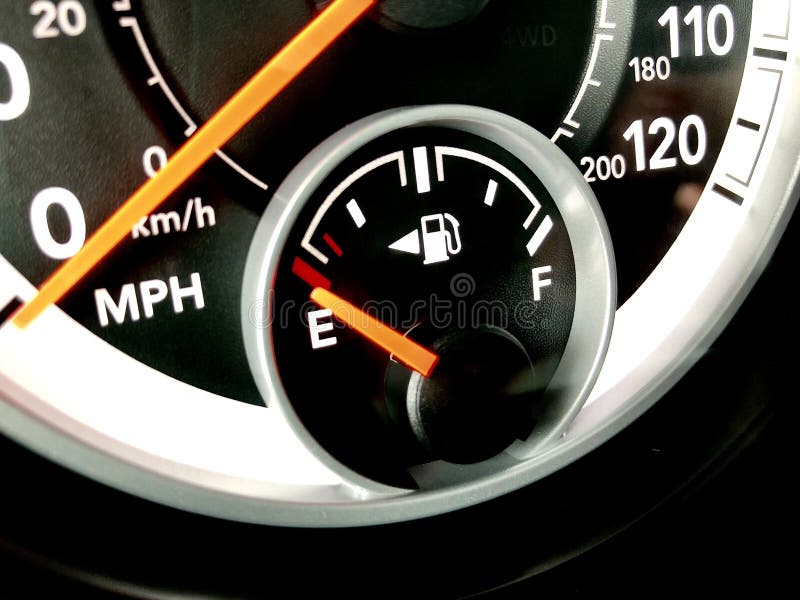 Running on empty stock photo. Image of display, instrument - 135134942