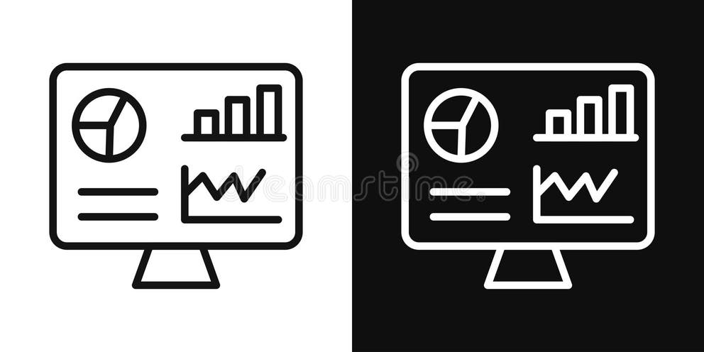 Dashboard Icon Set. Real Time Data Monitor Vector Symbol. Analytics ...
