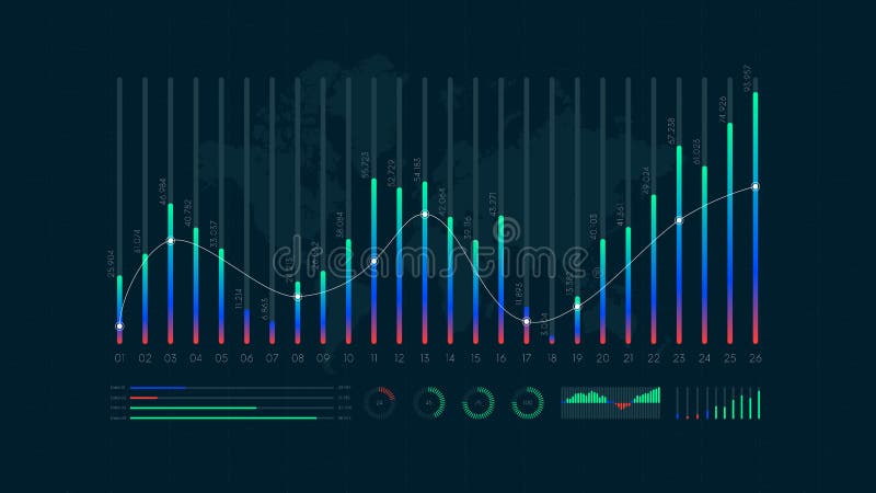 Dashboard Infographic Big Data Visualization Binary Option Statistics