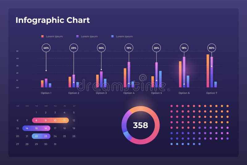 Dashboard Infographic Template with Modern Design Annual Statistics ...