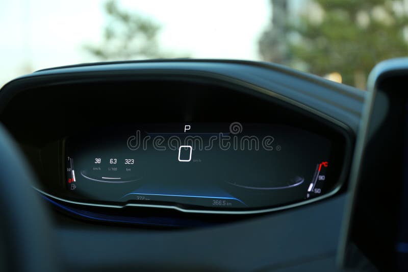 Dashboard Inside of Modern Luxury Car, Closeup Stock Photo - Image of ...