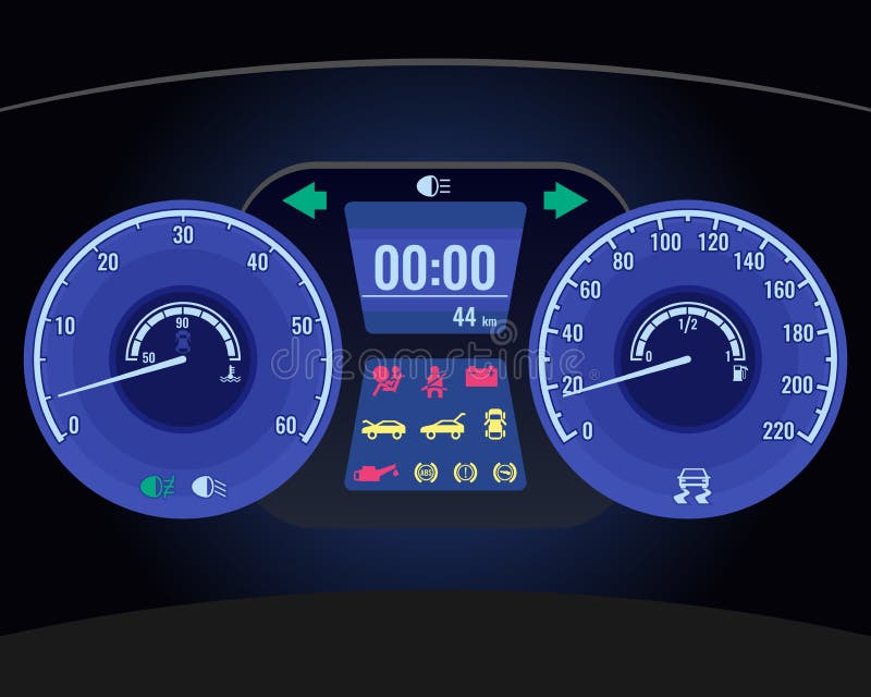 Dashboard Instrument Control Panel or Fascia Realistic Vector Stock ...