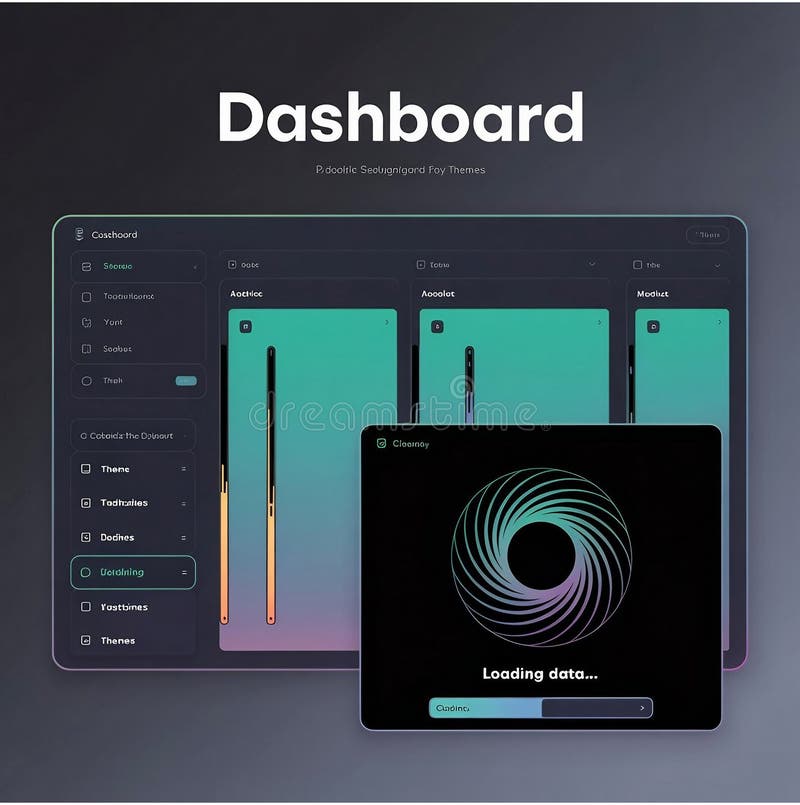 A Dashboard Landing Page Showcasing Customizable Page Dividers, Stock Illustration ...