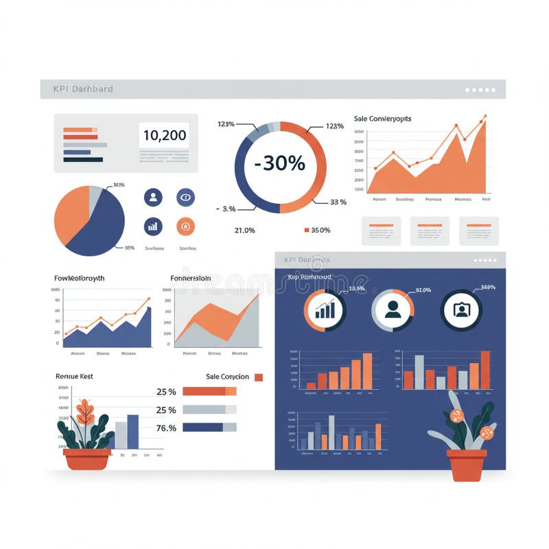 A Dashboard Layout Displaying Various Key Performance Indicators (KPIs) Using Chart Stock ...