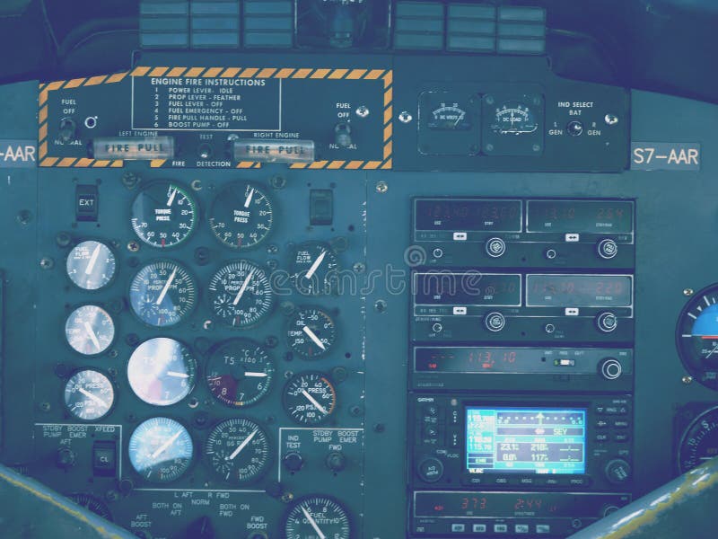 Dashboard of a Light Aircraft, Editorial Photography - Image of cockpit ...