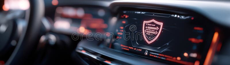 Dashboard Lights Softly Illuminate the Interior, Presenting a Secure ...