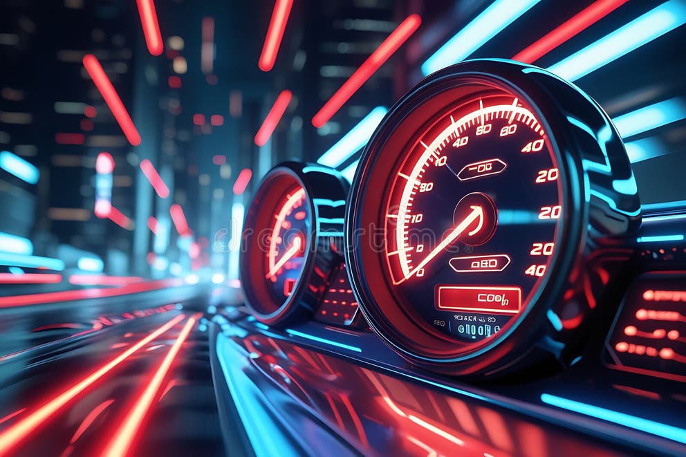 Dashboard and Lights and Speed Metter Stock Illustration - Illustration ...