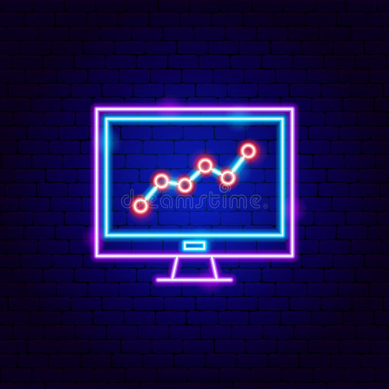 Dashboard Line Graph Neon Sign Stock Vector - Illustration of ...