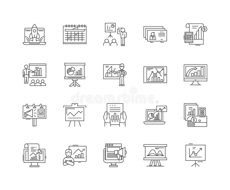 Dashboard Line Icons, Signs, Vector Set, Outline Illustration Concept ...