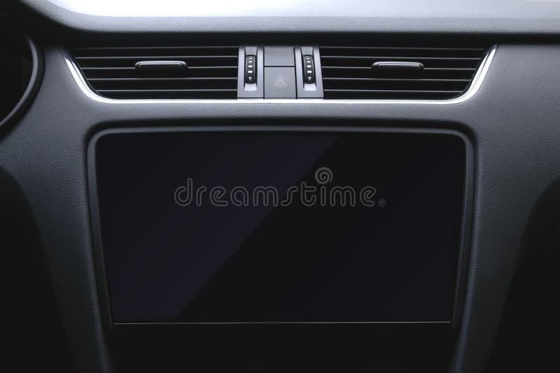 Dashboard of a Modern Car with a Large Black Display. Car Interior ...
