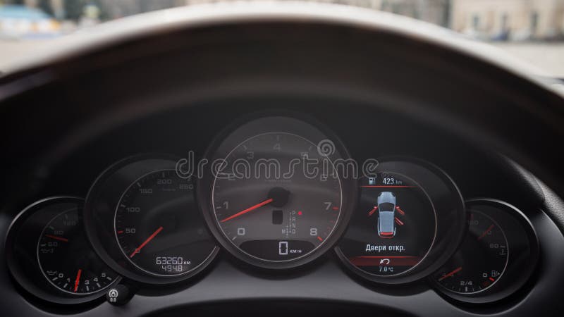 Dashboard of modern car. stock photo. Image of engine - 109165472