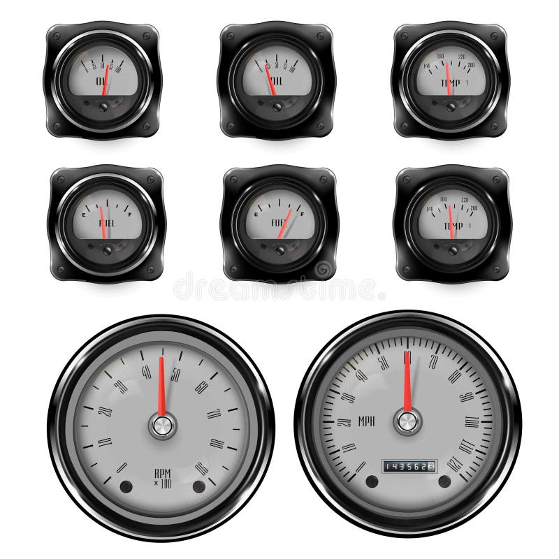 Car Dashboard Speedometer, Tachometer, Digital LED Indicators for Fuel ...