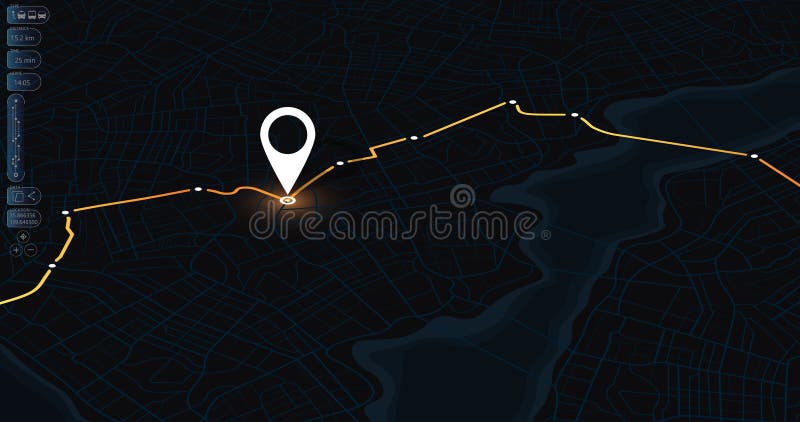 Dashboard with Satellite, Location and Roadmap for Navigation. Big Data ...