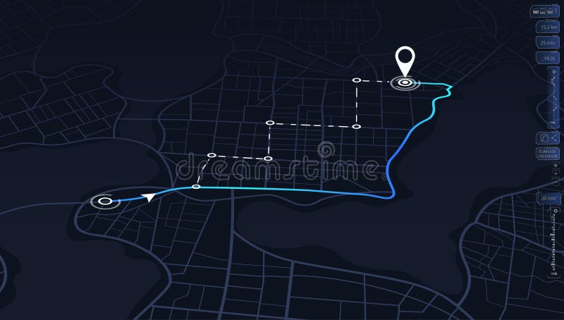 Dashboard with Satellite, Location and Roadmap for Navigation. Big Data ...