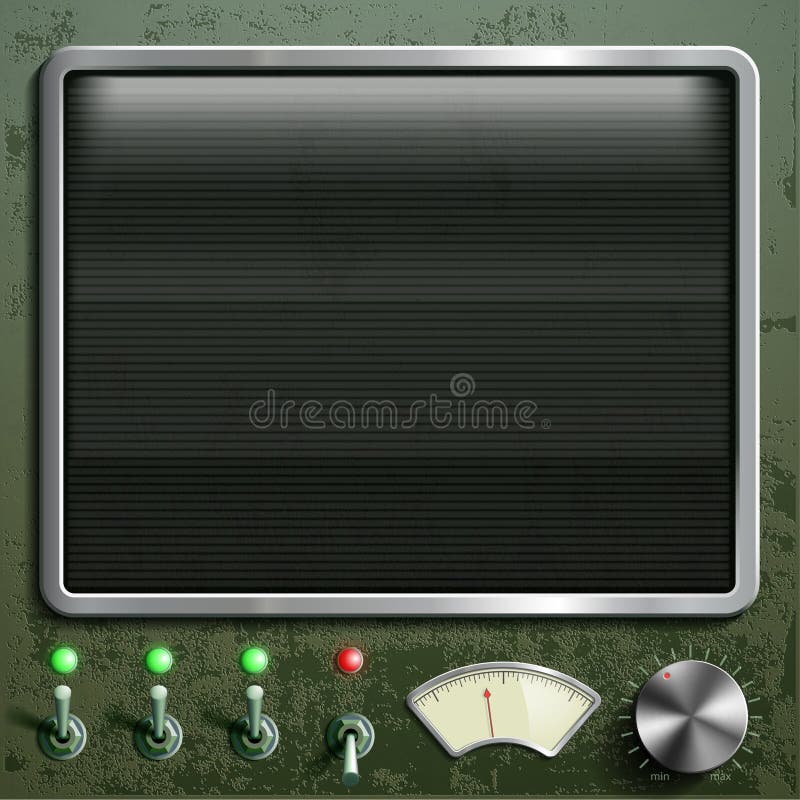 Dashboard with the Screen. Vintage Retro Device Stock Vector ...