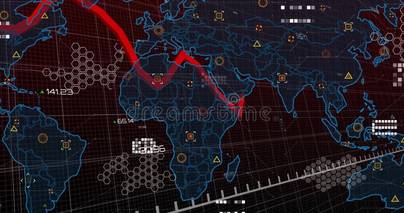 Dashboard Showing Grid Zooming Map Expanding, Red Line Zigzag Tracing, Ruler Updating for ...