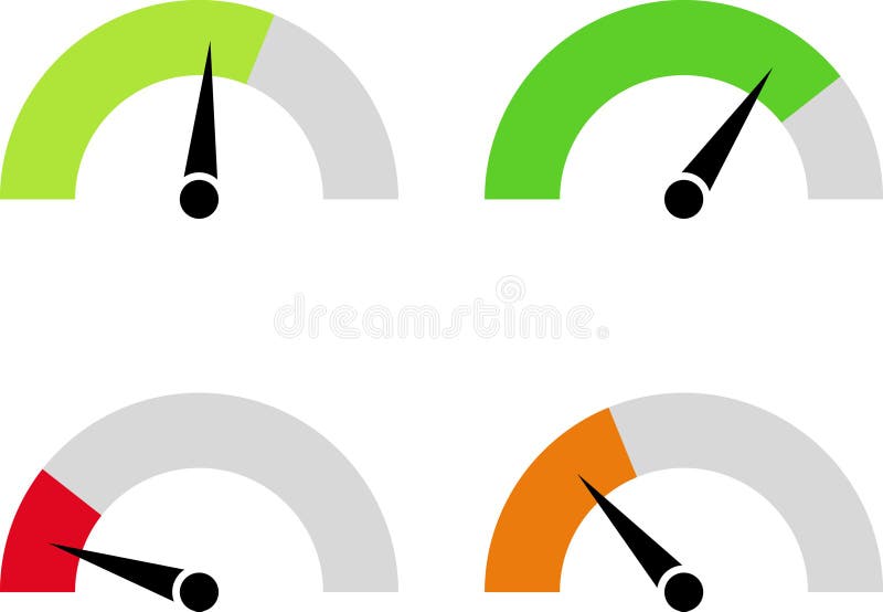 Dashboard Speedometer Icons Set. Tachometer Icon Isolated. Performance ...