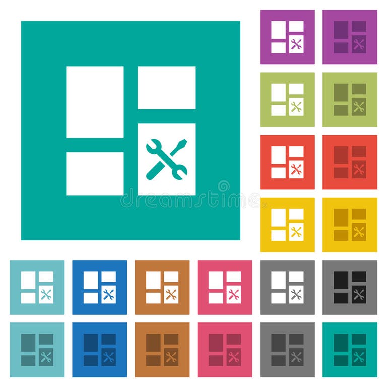 Dashboard Tools Square Flat Multi Colored Icons Stock Vector ...