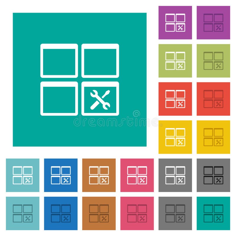 Dashboard Tools Square Flat Multi Colored Icons Stock Vector ...