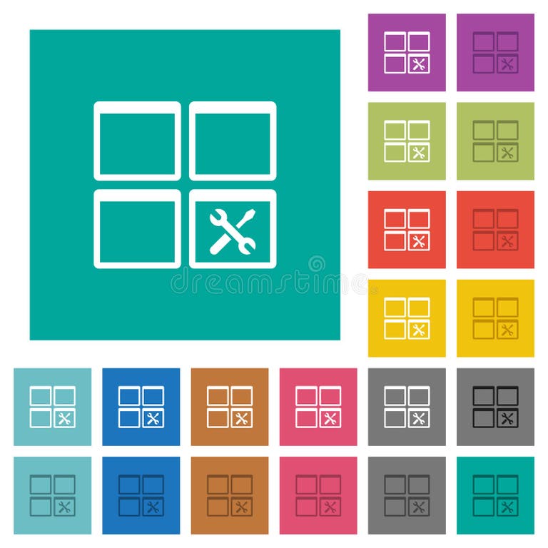 Dashboard Tools Square Flat Multi Colored Icons Stock Vector ...