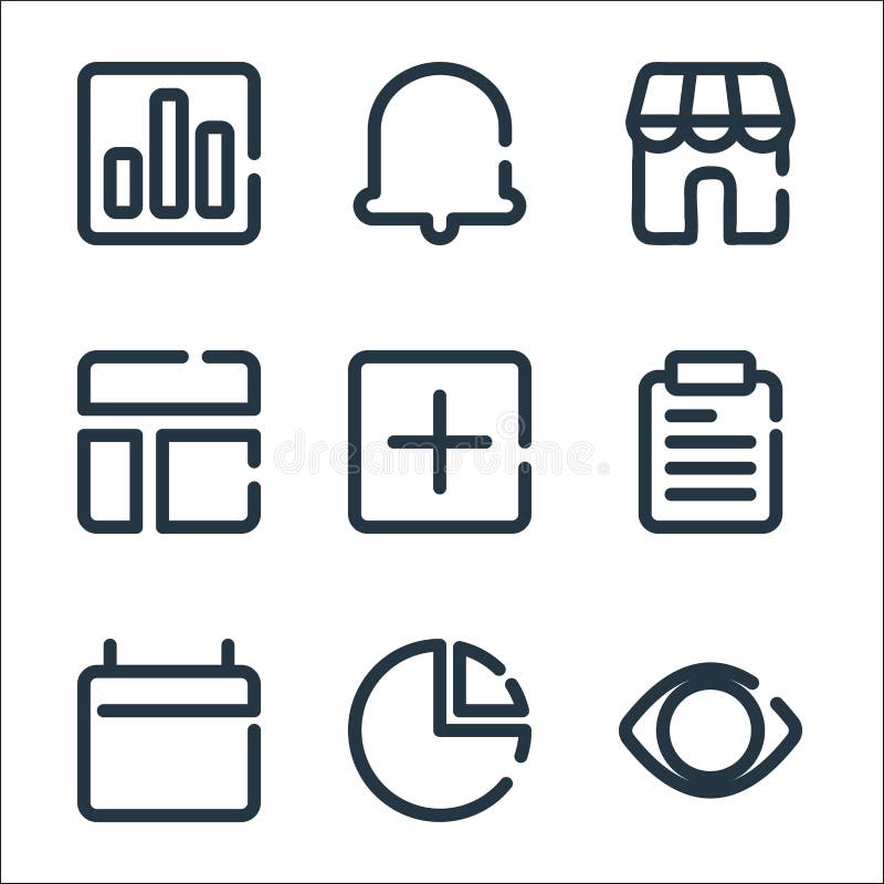 Dashboard Ui Line Icons. Linear Set Stock Vector - Illustration of ...