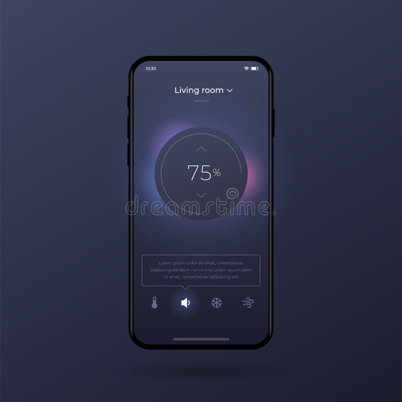 Dashboard UI and UX Kit. Control Center Design. Temperature Control in ...