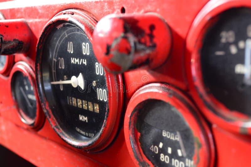 Dashboard of a vintage car stock photo. Image of auto - 113972874