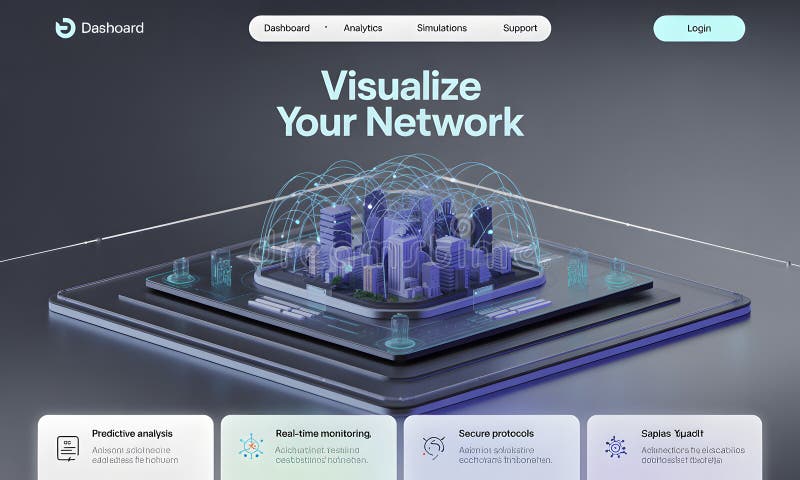 Visualize Your Network Dashboard Stock Illustration - Illustration of ...
