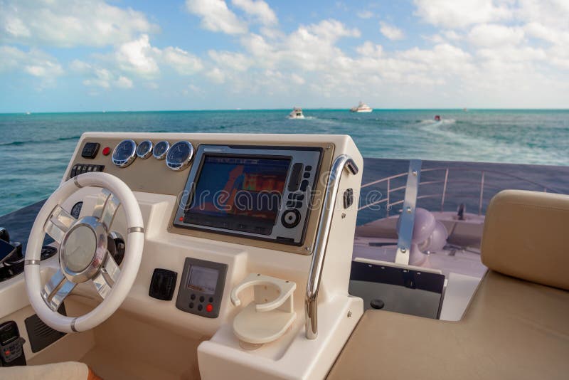 Dashboard of a Yacht in the Caribbean at Daytime Stock Image - Image of ...