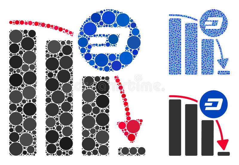 Dashcoin Epic Fall Chart Mosaic Icon of Round Dots Stock Illustration ...