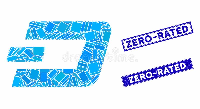 Dashcoin Mosaic and Scratched Rectangle Zero-Rated Stamp Seals Stock ...
