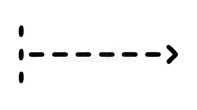 Dashed Arrow Pointing Right Direction Indicator Icon , Vector Design ...