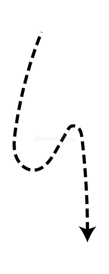 Dashed Arrow Set. Vector Doodle Dot Line Stock Vector - Illustration of ...