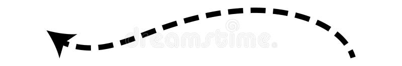 Dashed Arrow Set. Vector Doodle Dot Line Stock Vector - Illustration of ...